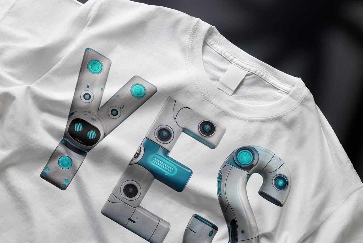 Robot Alphabet. Letters, Numbers and Punctuation Marks. PNG Set. Cute ...