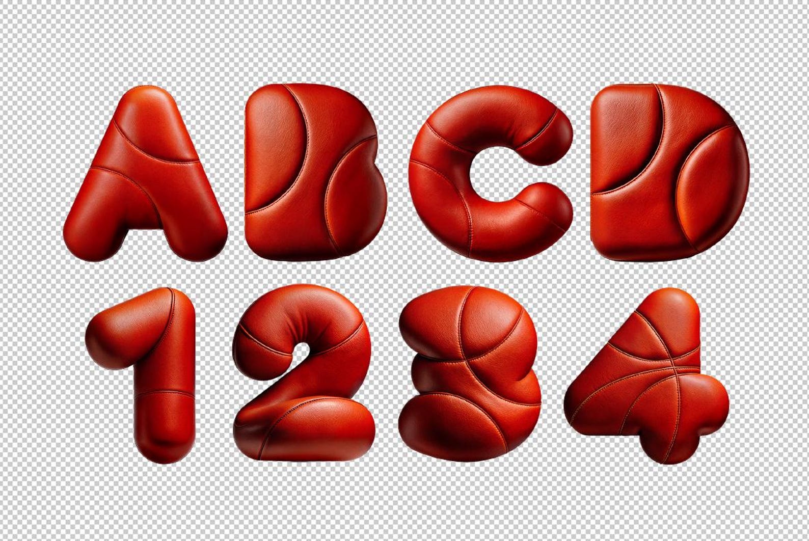 Leather Alphabet & Numbers: PNG Set (digital Download) - Etsy