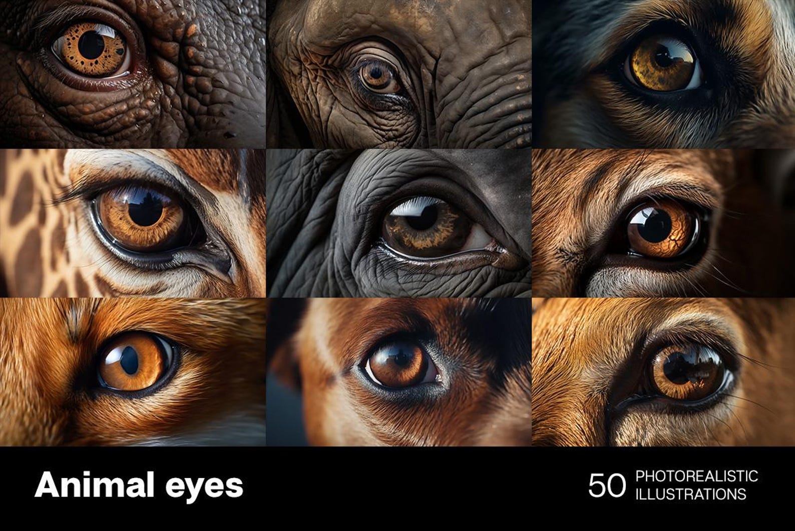 Animal Eyes: 50 Photorealistic Digital Art Images (digital Download) - Etsy