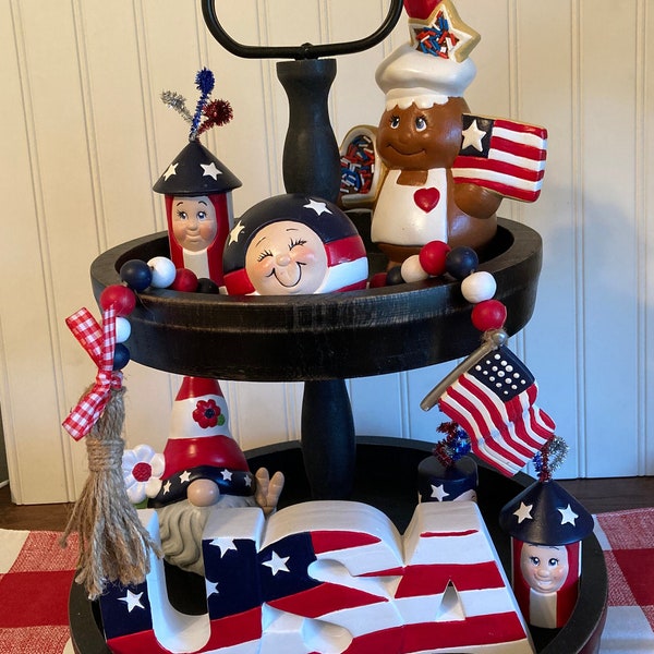 Patriotic Tier Tray Decor - Etsy
