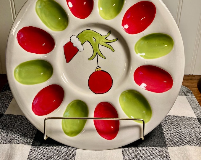 Grinch Deviled Egg Dish Grinch Deviled Egg Plate Grinch Deviled Egg Platter Grinch Deviled Egg ...