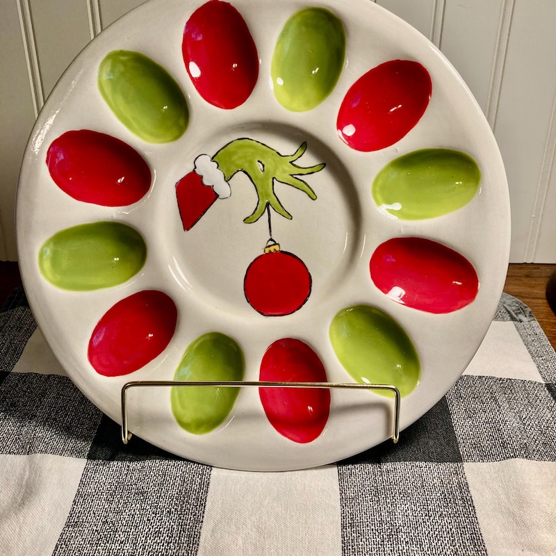 Ceramic Christmas Tree Deviled Egg Holder - Etsy