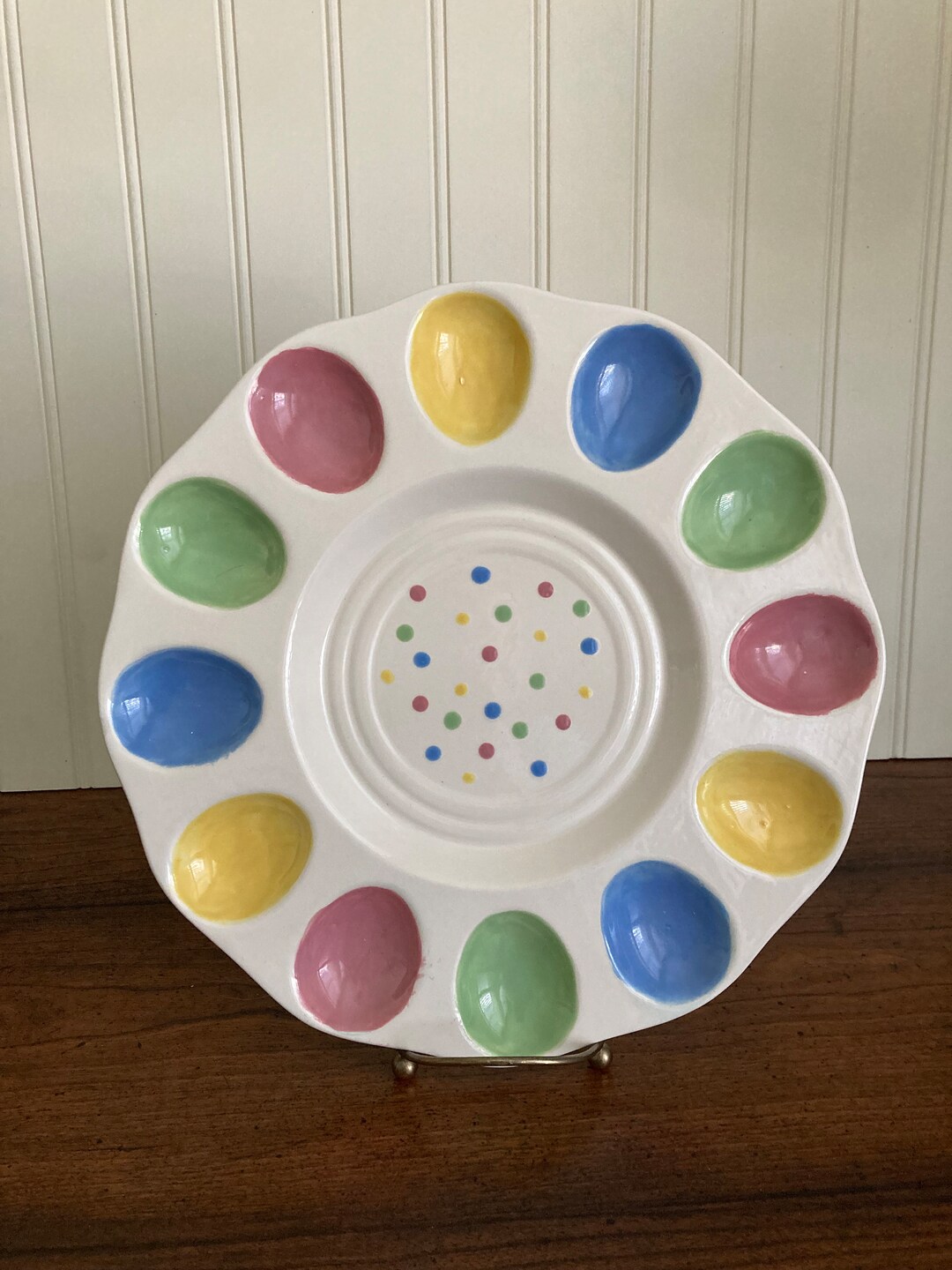 Easter Deviled Egg Dish/deviled Egg Platter/ceramic Deviled Egg Dish ...
