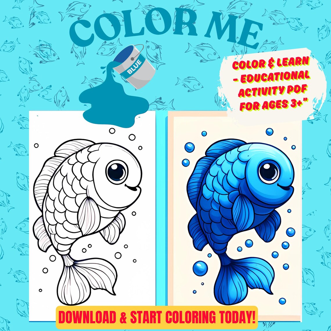 10 Printable Kids Coloring Pages | Learn Colors | Fruits, Animals ...