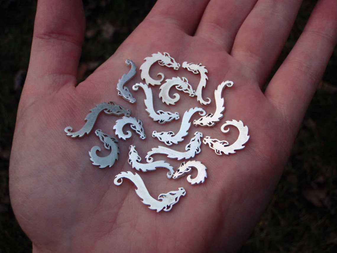 Curled-up Baby Dragons - Silver Studs - Dragon Jewellery - Made to ...