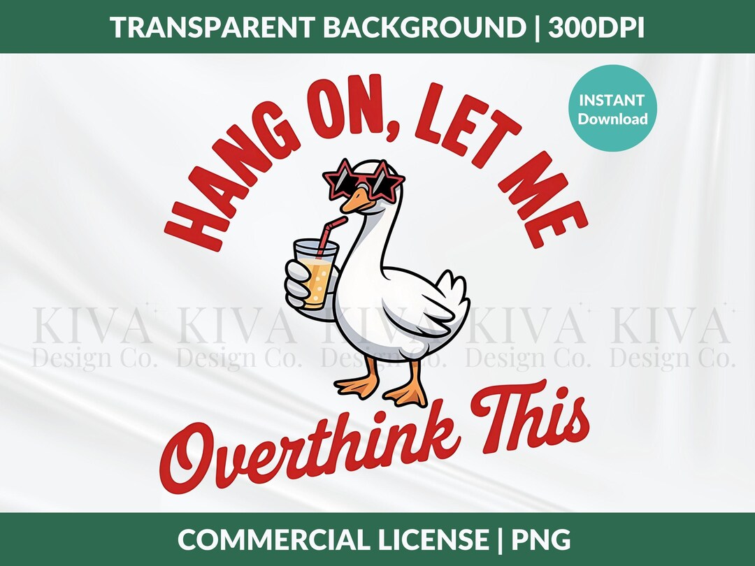 Funny Goose PNG: Anxiety Meme Clipart for Overthinkers, Sublimation ...