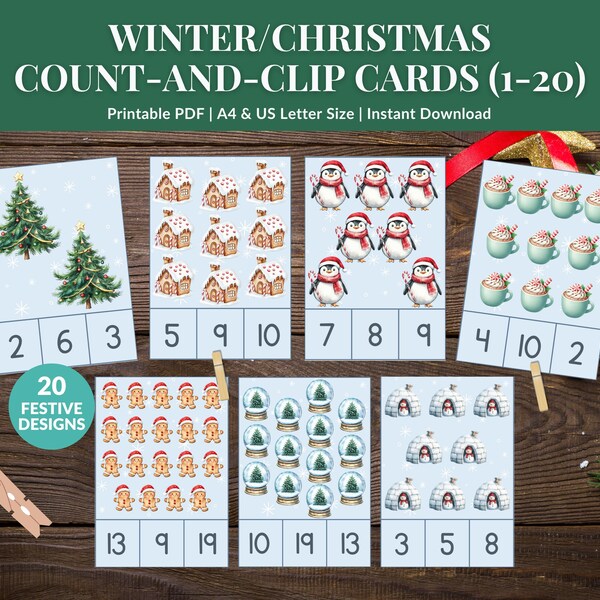 Count and Clip Cards - Etsy