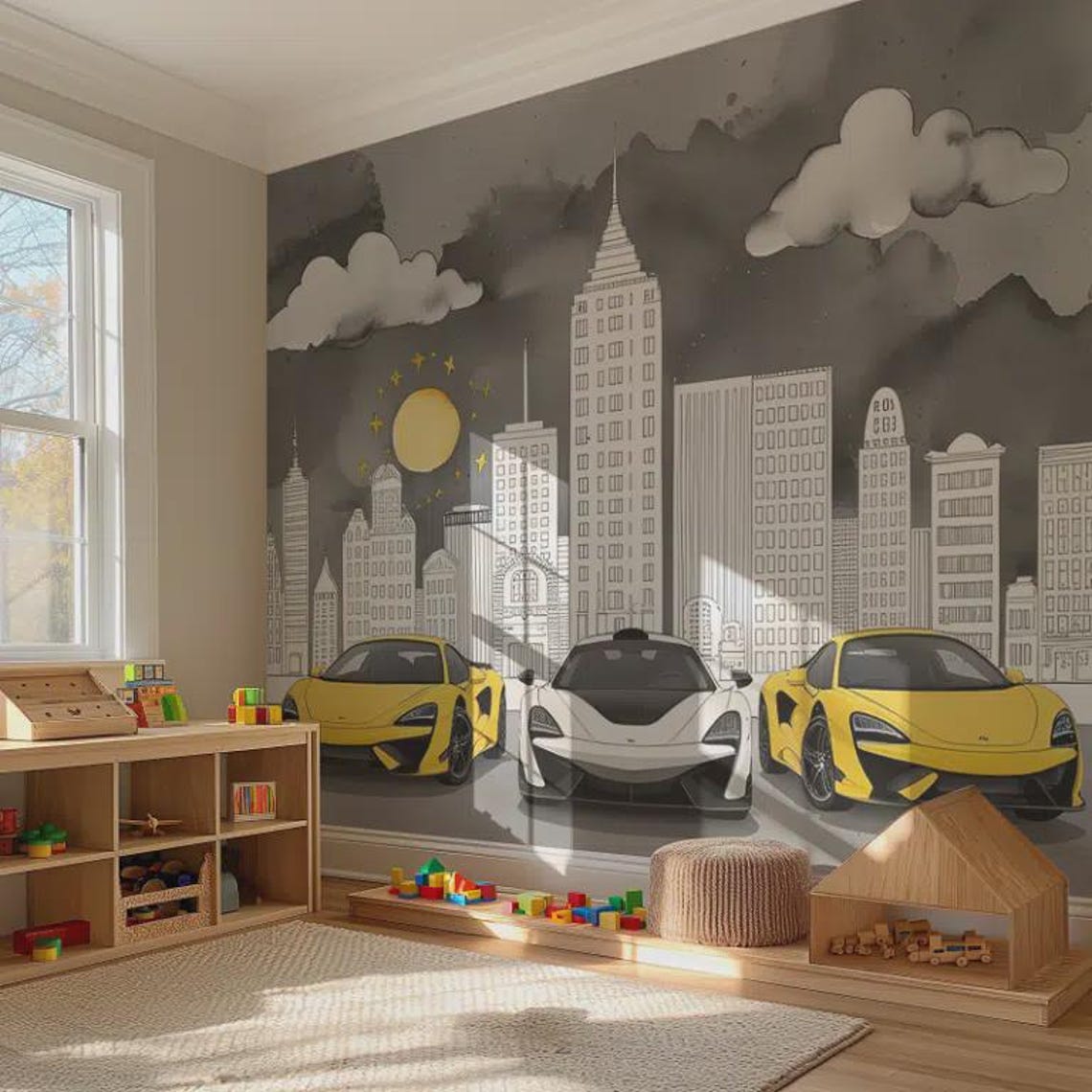 Wall Mural Kids Wallpaper Cars - Etsy