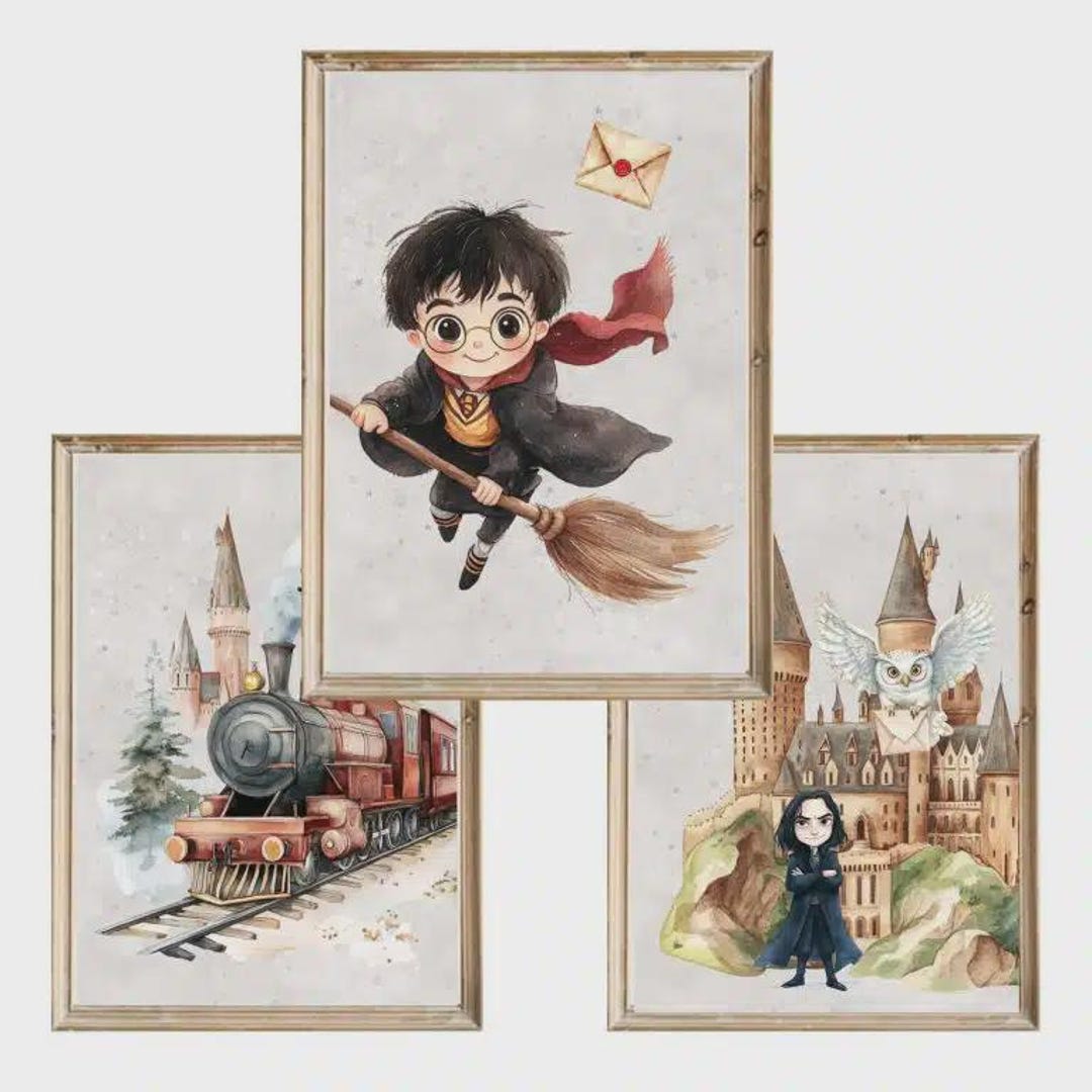 Set of Three Children’s Posters School of Magic - Etsy