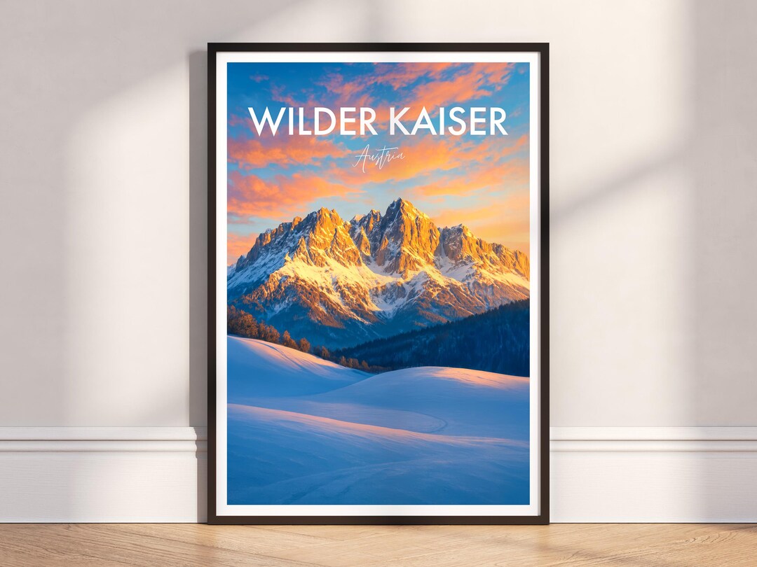 Wilder Kaiser Mountain Wall Art: Austrian Alps Modern Travel Poster - Etsy