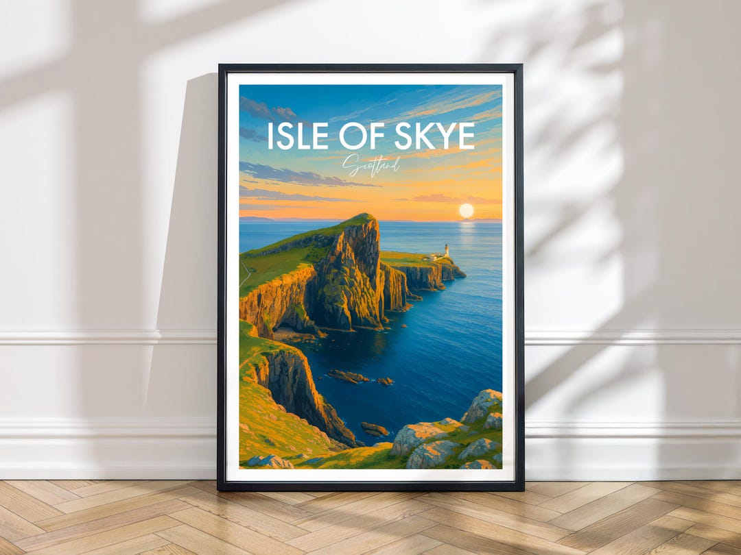 Neist Point Wall Art: Isle of Skye, Scotland Modern Travel Poster - Etsy