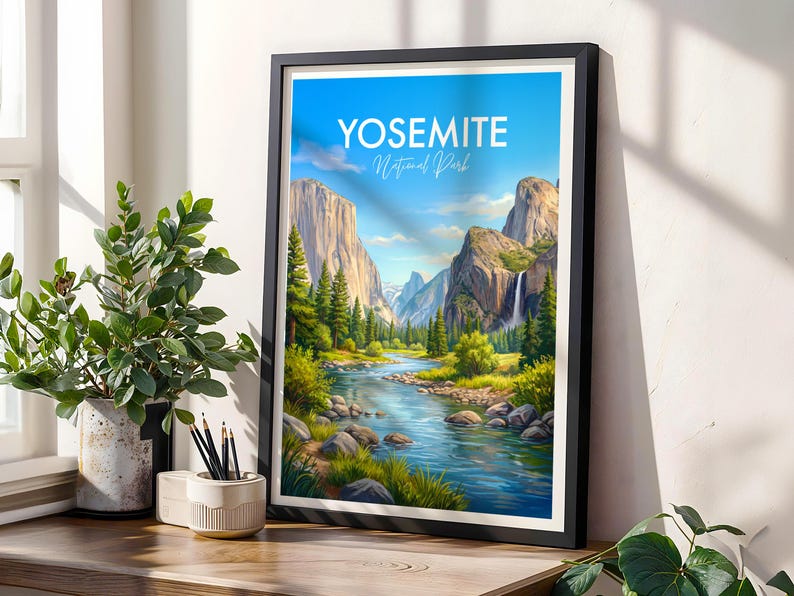 Yosemite National Park Valley Wall Art: California, USA Modern Travel ...