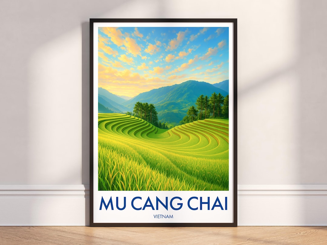 Mu Cang Chai Print: Lao Cai, Vietnam Travel Poster - Etsy