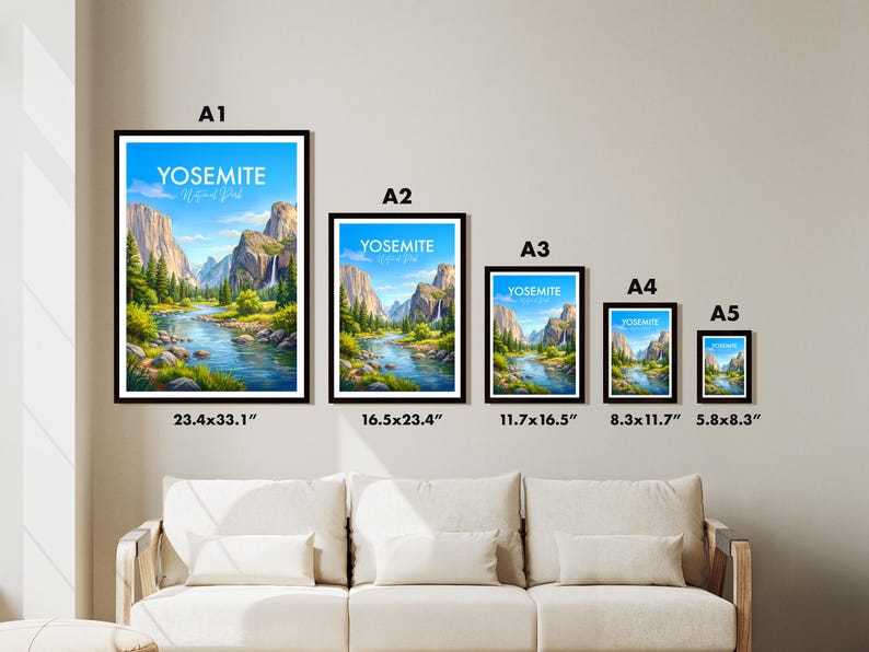 Yosemite National Park Valley Wall Art: California, USA Modern Travel ...