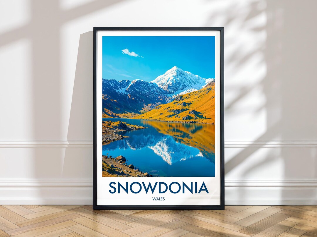 Mt Snowdon Mountain Print: Snowdonia, Wales Travel Poster - Etsy