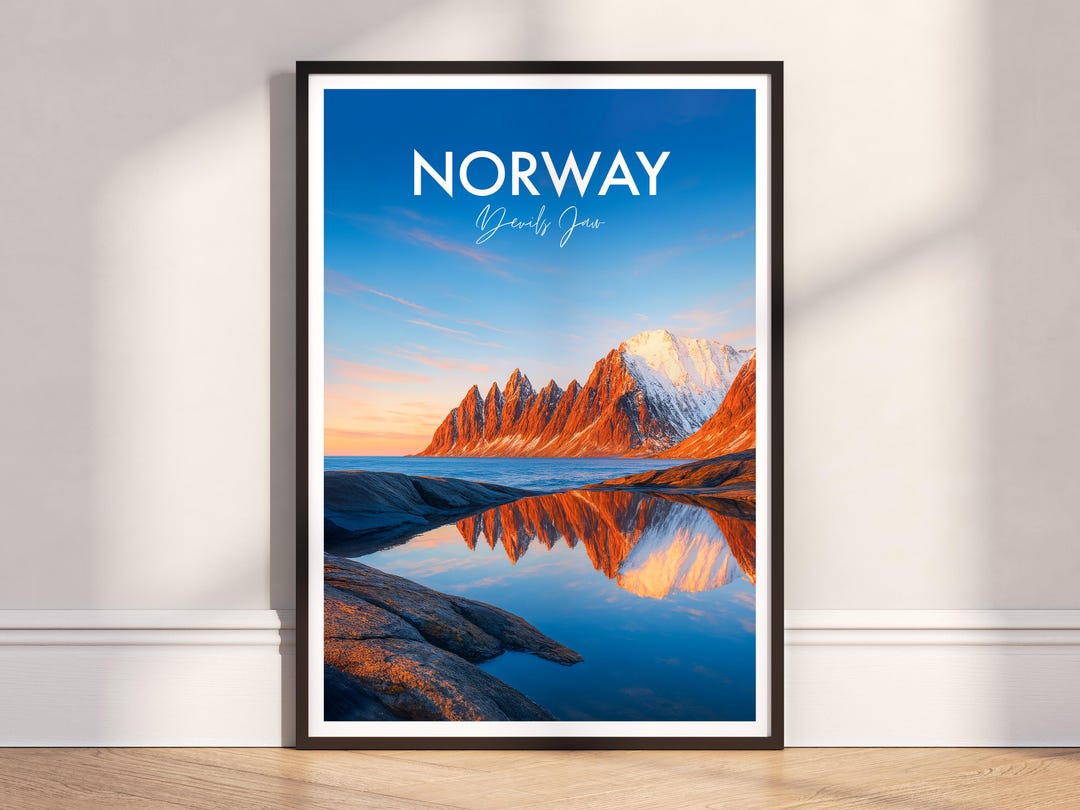 Devils Jaw Wall Art: Senja Island, Norway Modern Travel Poster - Etsy UK