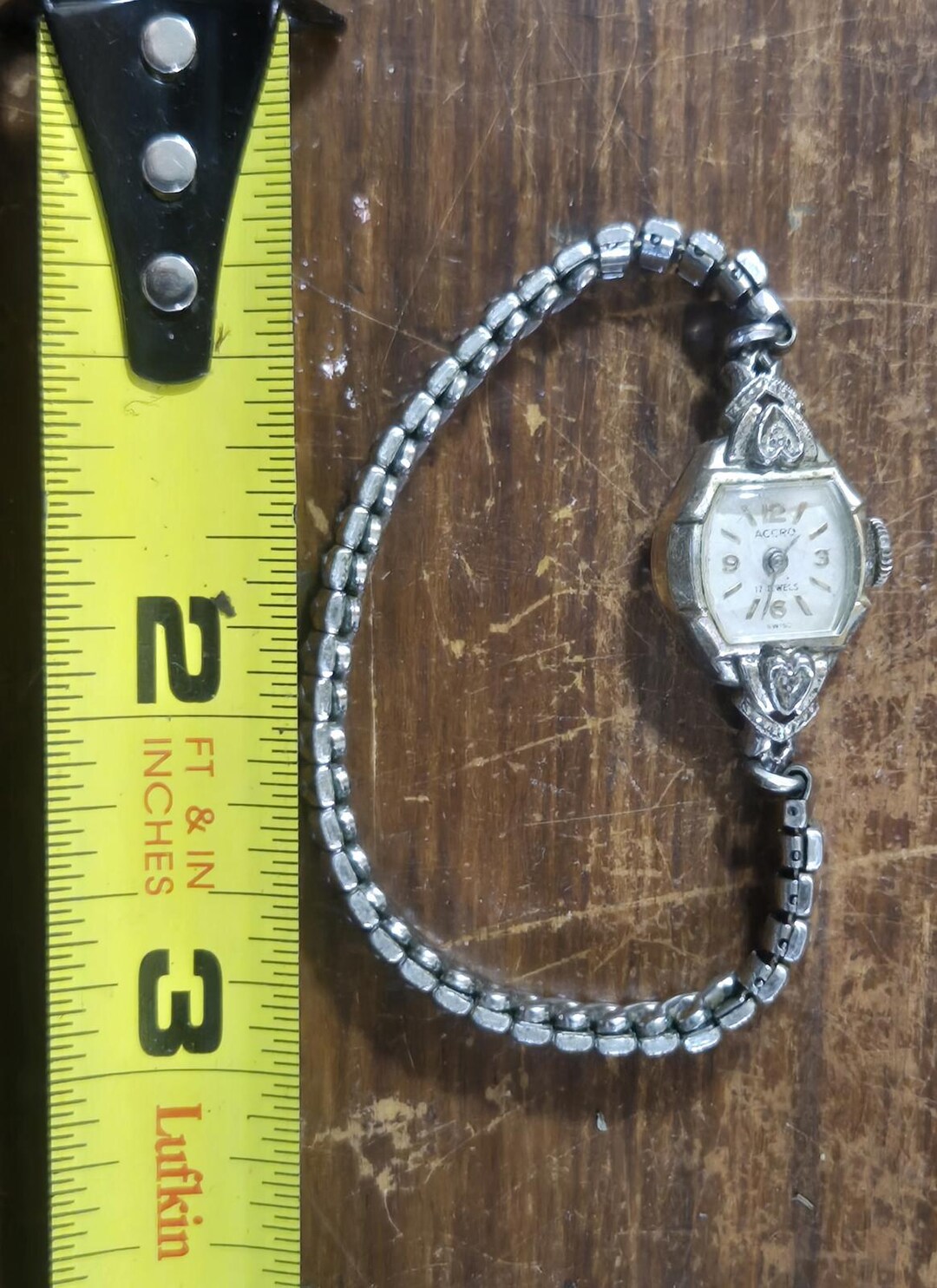 12 K Rgr Bezel 10k Gf Top Vintage Accro Mechanical Watch 17-jewel Swiss ...