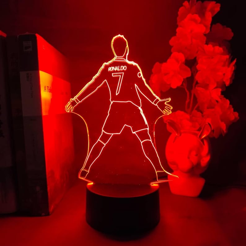 Cristiano Ronaldo LED Light Personalized Football Night Lamp Gift Sign ...