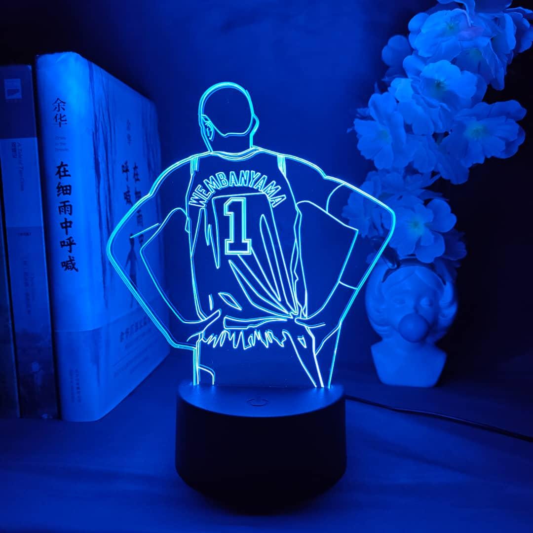 Victor Wembanyama Spurs LED Lamp | Personalized Basketball Night Light ...