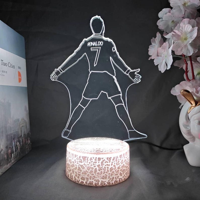 Cristiano Ronaldo LED Night Light: Personalized Football Gift, Kids ...
