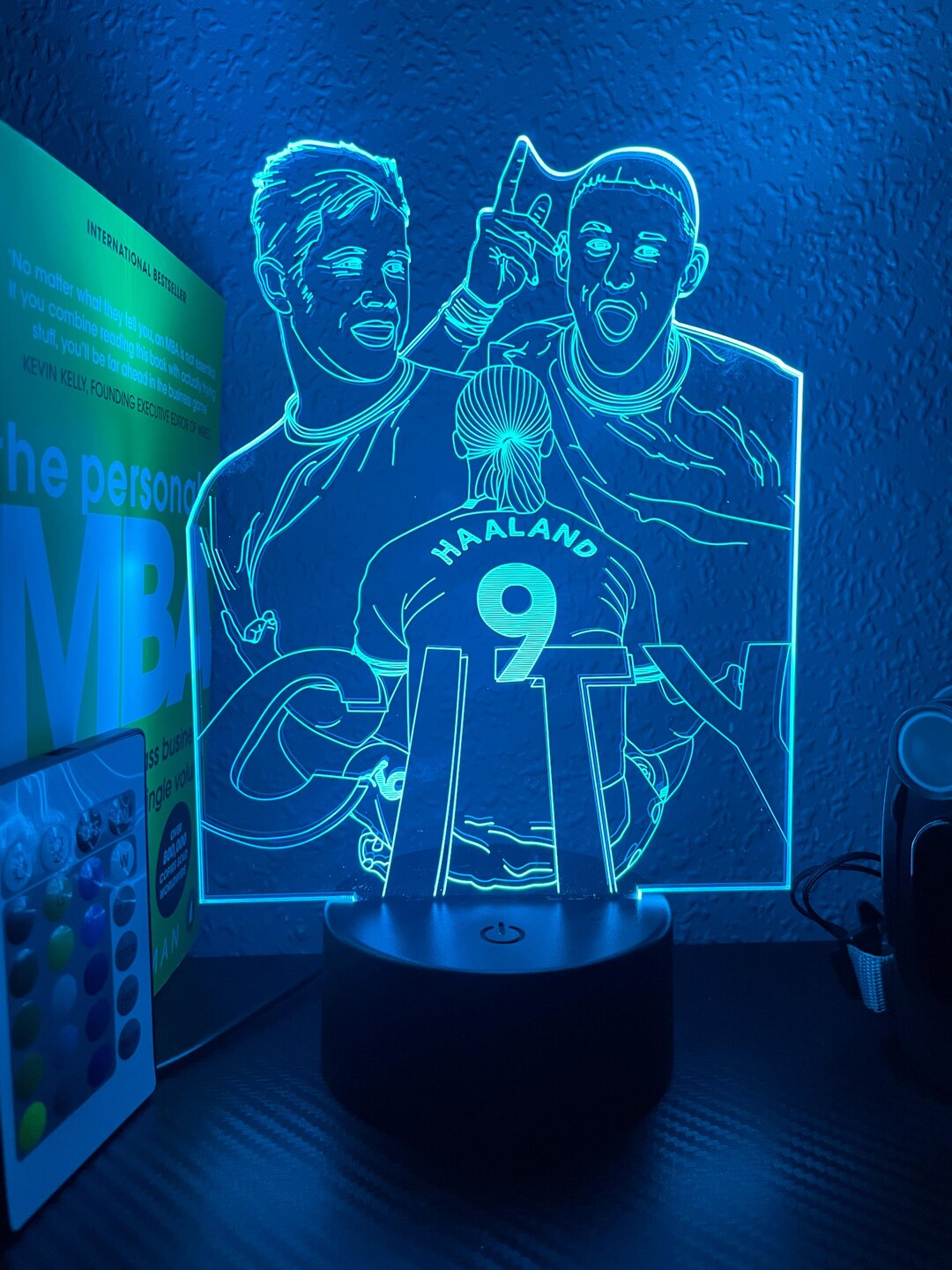 Man City LED Light: Haaland, De Bruyne, Foden - Personalized Football ...