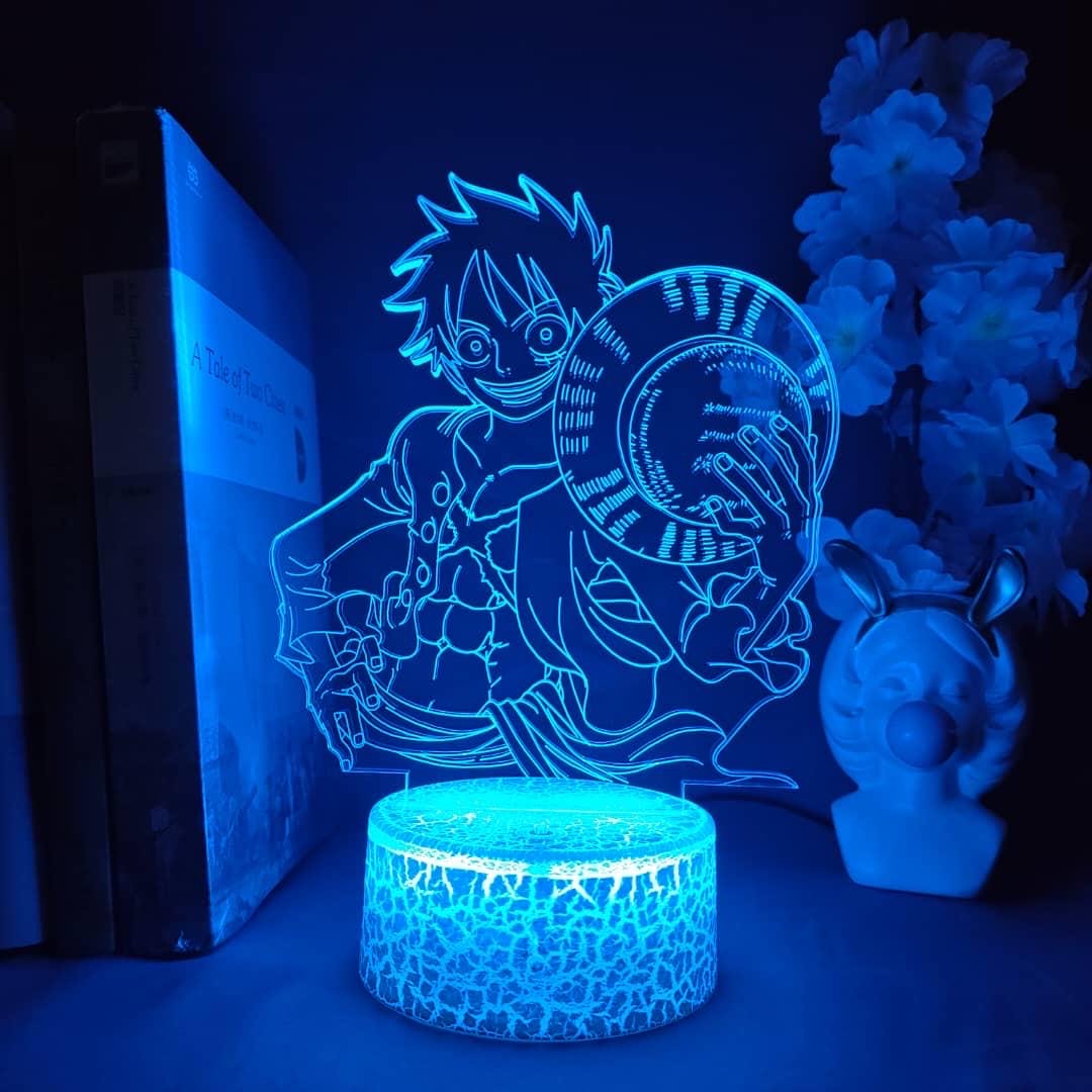 Monkey D Luffy One Piece Personalised LED Light up Neon Night Light ...