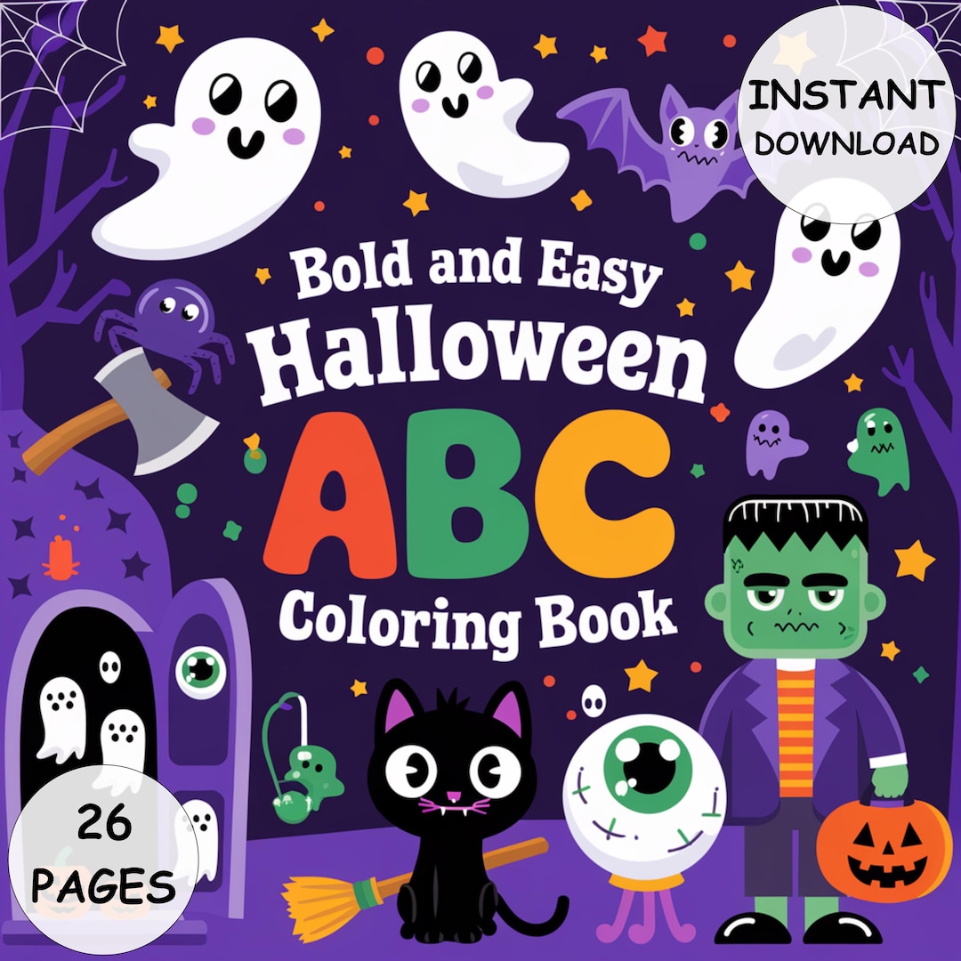Halloween ABC Coloring Book 26 Spooky & Fun Pages Kids Learning ...