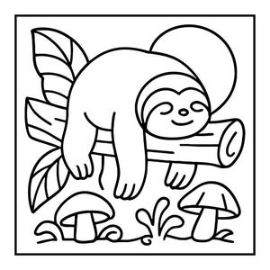 Cute Sloth Coloring Book 52 Bold and Easy Pages for Kids and Adults ...