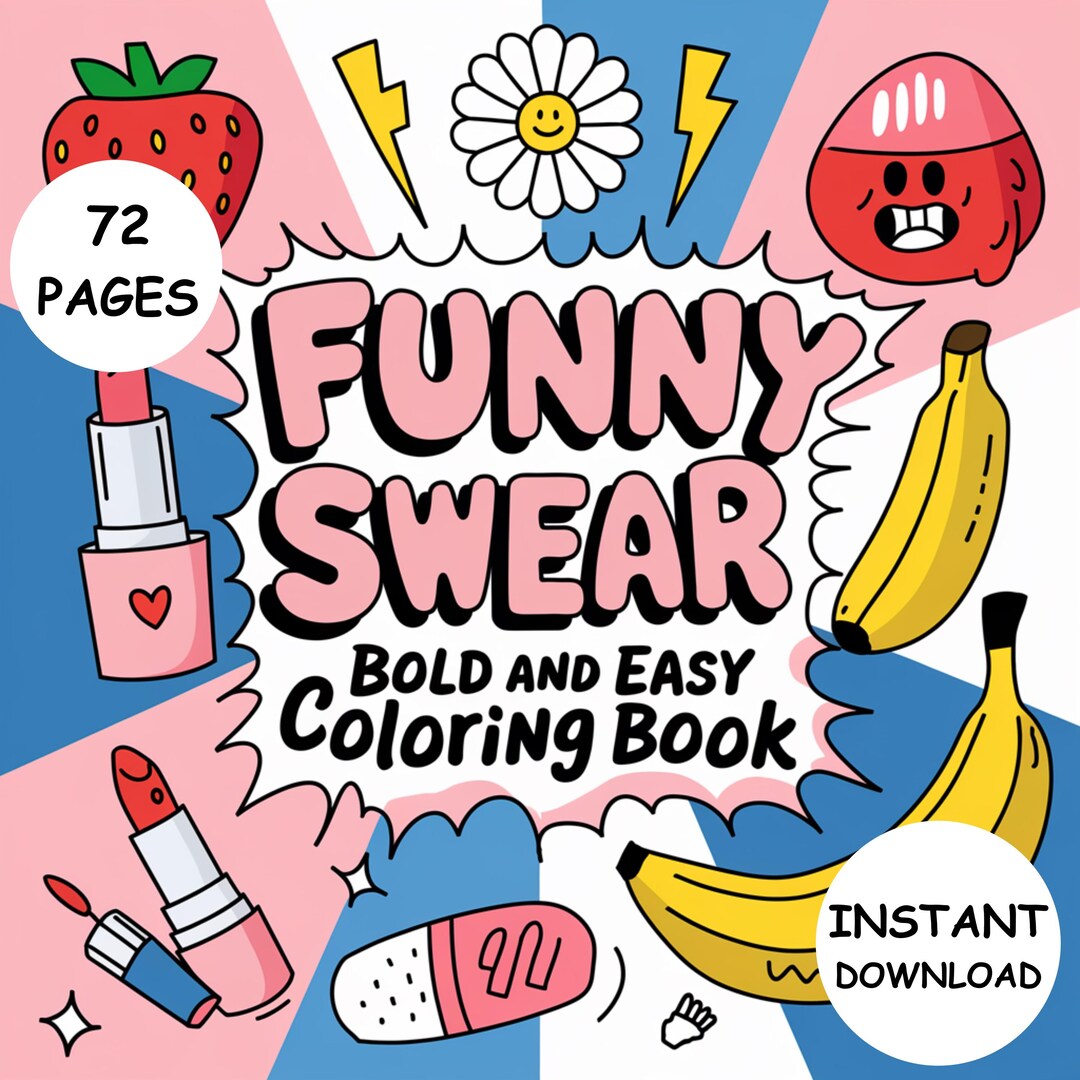 Funny Swear Word Coloring Pages 72 Page PDF for Adults Snarky ...