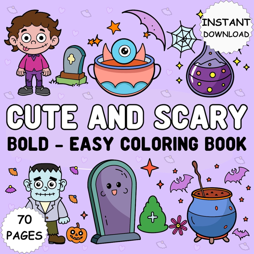 Coco Wyo Cute Scary Pastel Goth Coloring Book 70 Bold and Easy Pages ...