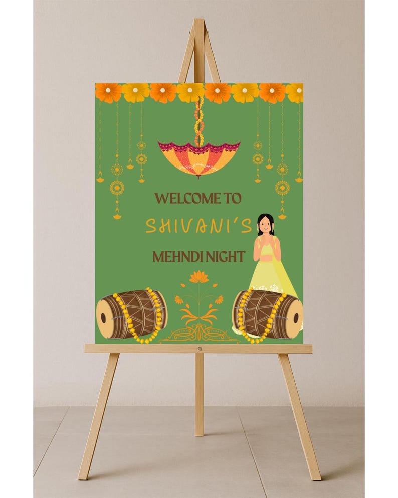 Mehndi Night Welcome Sign - Etsy