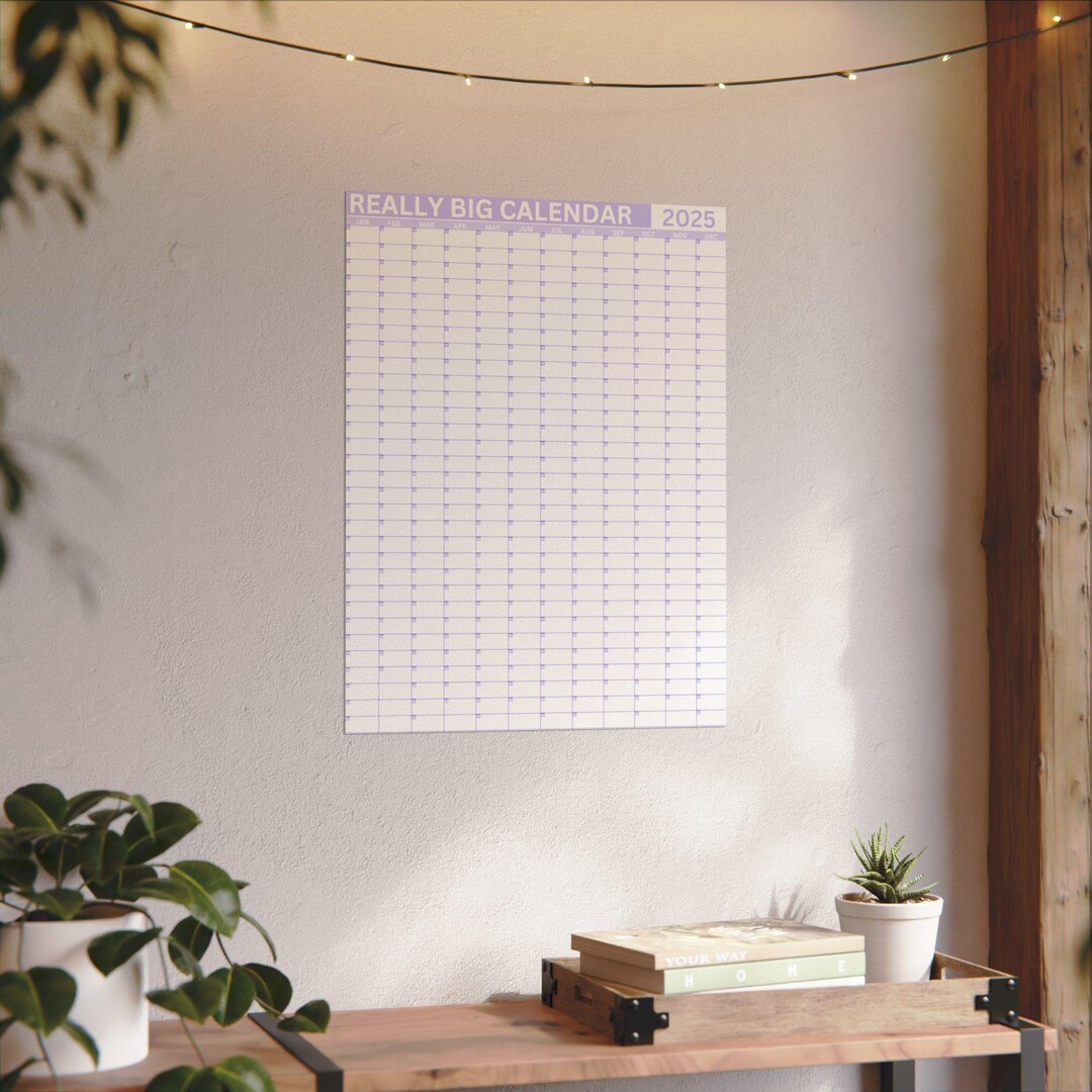 2025 Large Poster Calendar Goal Setting and Deadline Tracker Ideal for ...