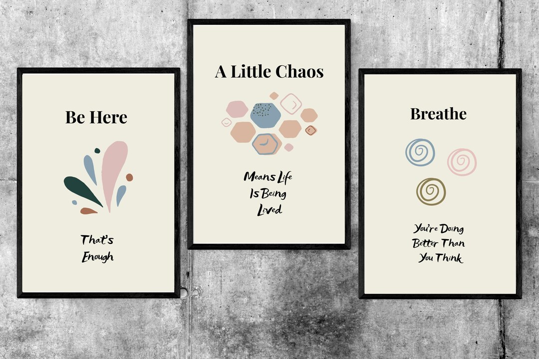 Set of 3 Motivational Printable Posters – Minimalist Wall Art With ...