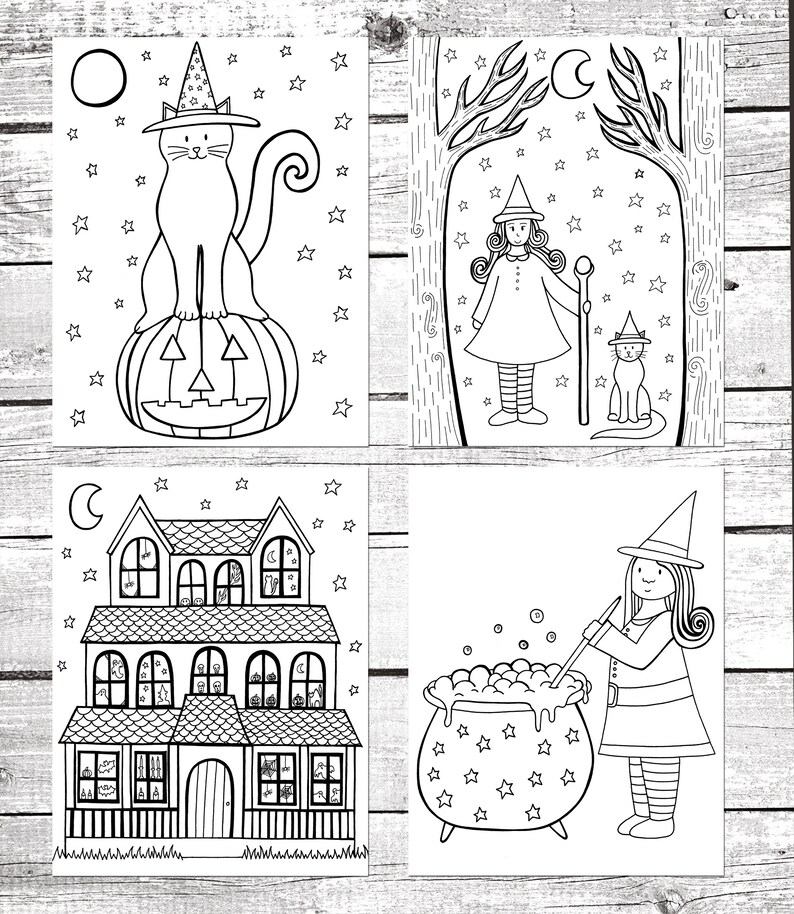 Halloween Coloring Pages Halloween Pdf Halloween Printable - Etsy