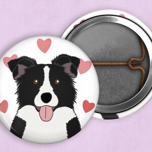 Border Collie 1 Inch Pin, Border Collie Gifts, Border Collie Art, Dog ...