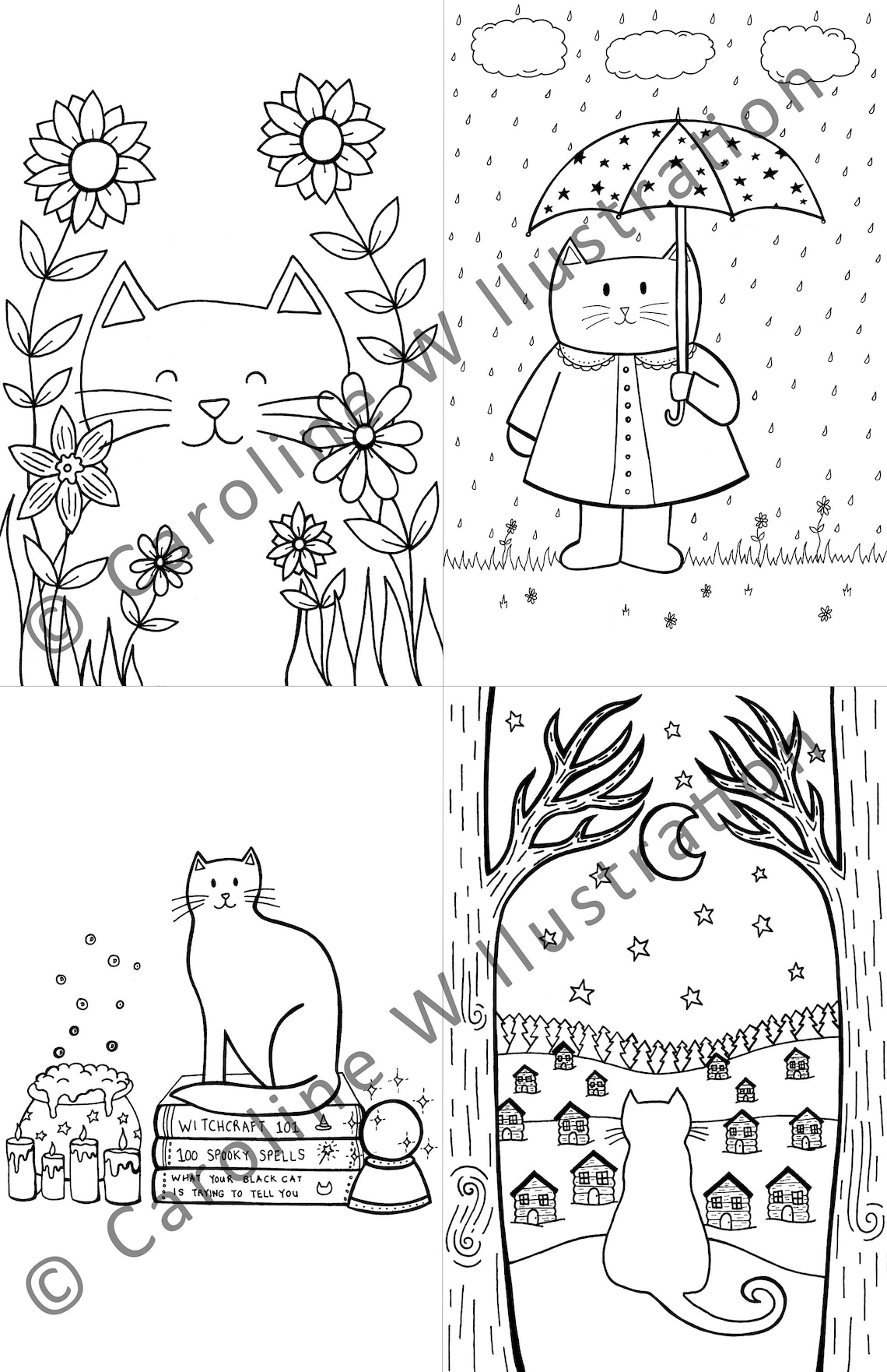 Printable Cat Colouring Book Cat Printable Cat Colouring | Etsy