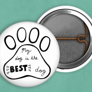 I Love My Dog, Dog Pin, 1 Inch Pin, Dog Lover Gift, Cute Dog Pin, Pet ...