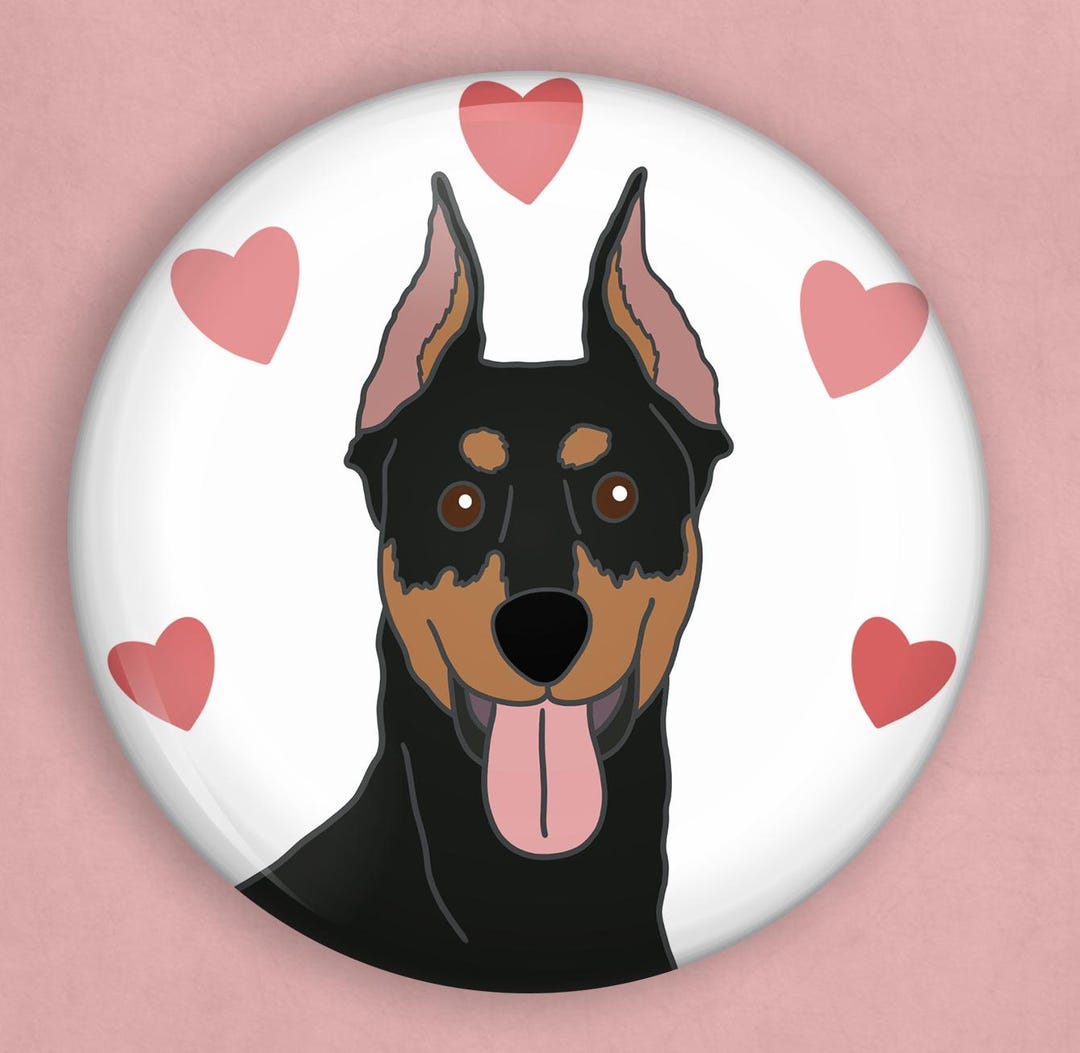 Doberman 1 Inch Pin, Doberman Gifts, Doberman Art, Pinback Buttons ...