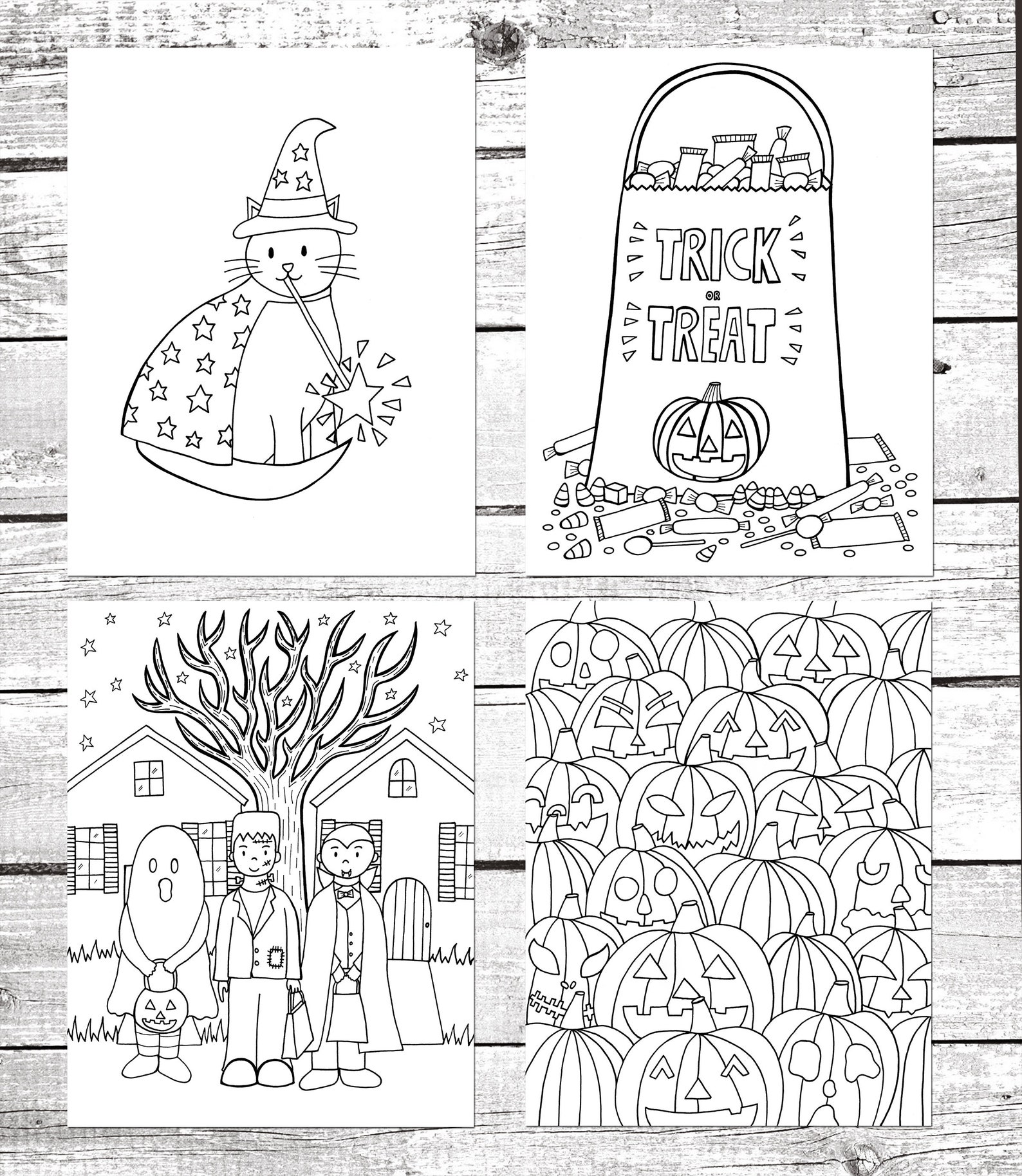 Halloween Coloring Pages Halloween Pdf Halloween Printable - Etsy