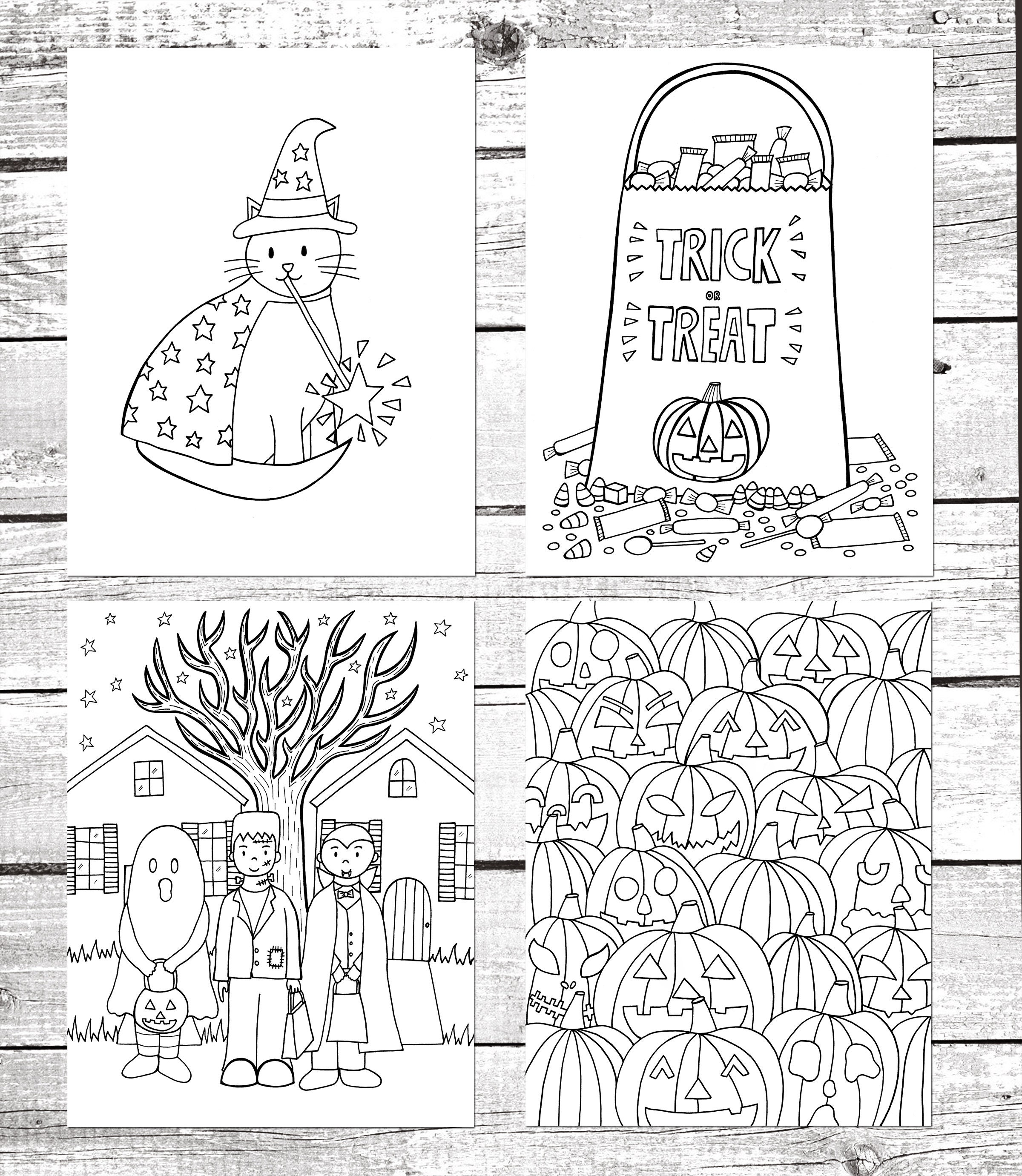 Halloween Coloring Pages Halloween Pdf Halloween Printable - Etsy