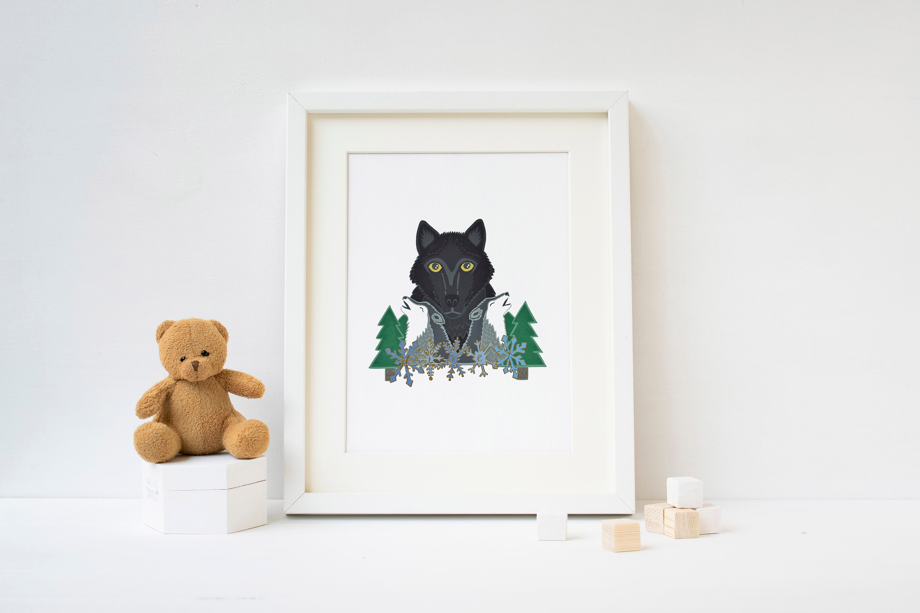 Wolf Illustration, Printable Animal Art, Downloadable Art, Animal ...