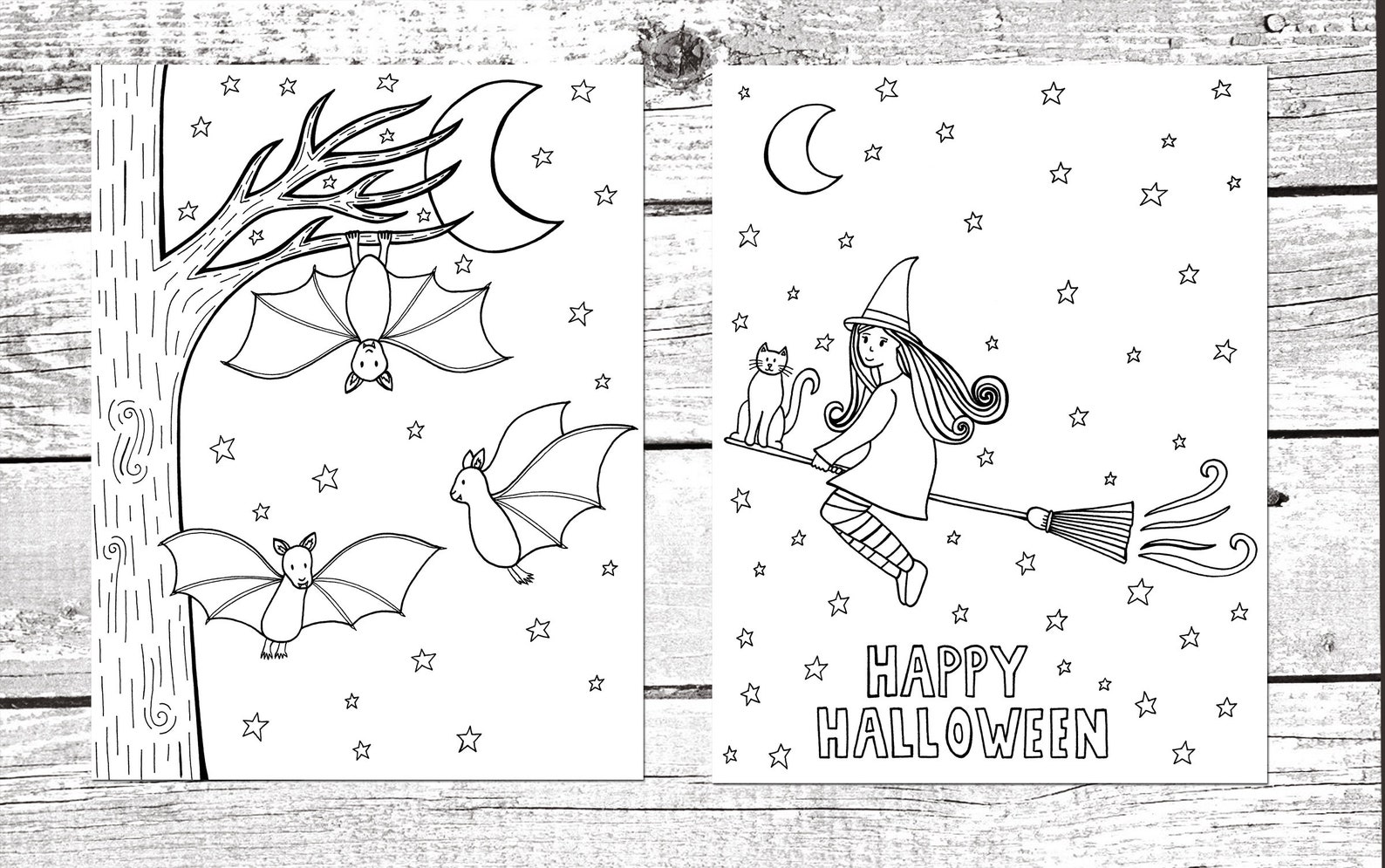 Halloween Coloring Pages Halloween Pdf Halloween Printable | Etsy