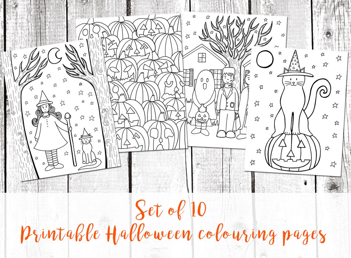 Halloween Coloring Pages Halloween Pdf Halloween Printable - Etsy