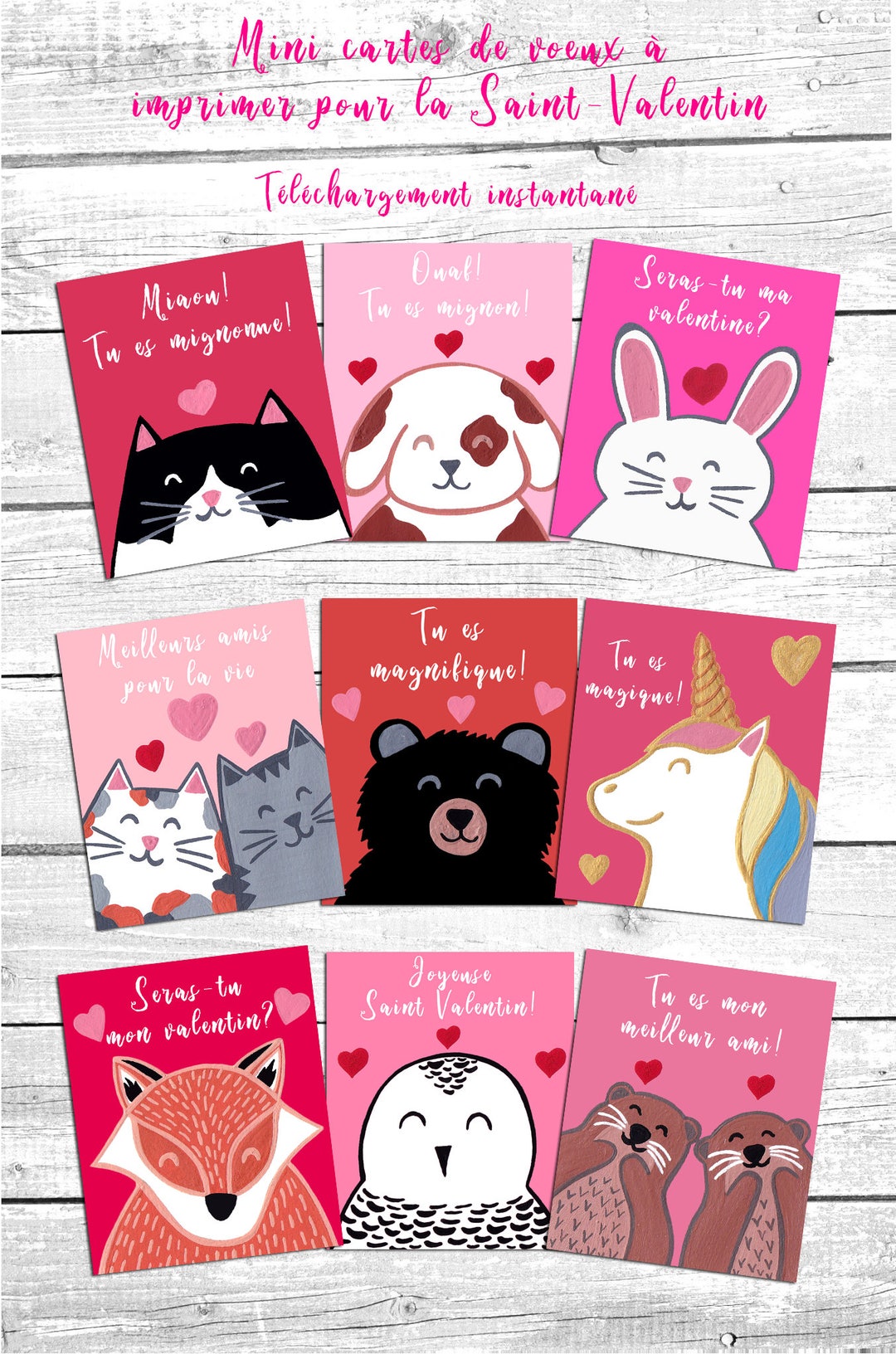 Mini Cartes De Souhaits à Imprimer Pour La Saint-valentin ...
