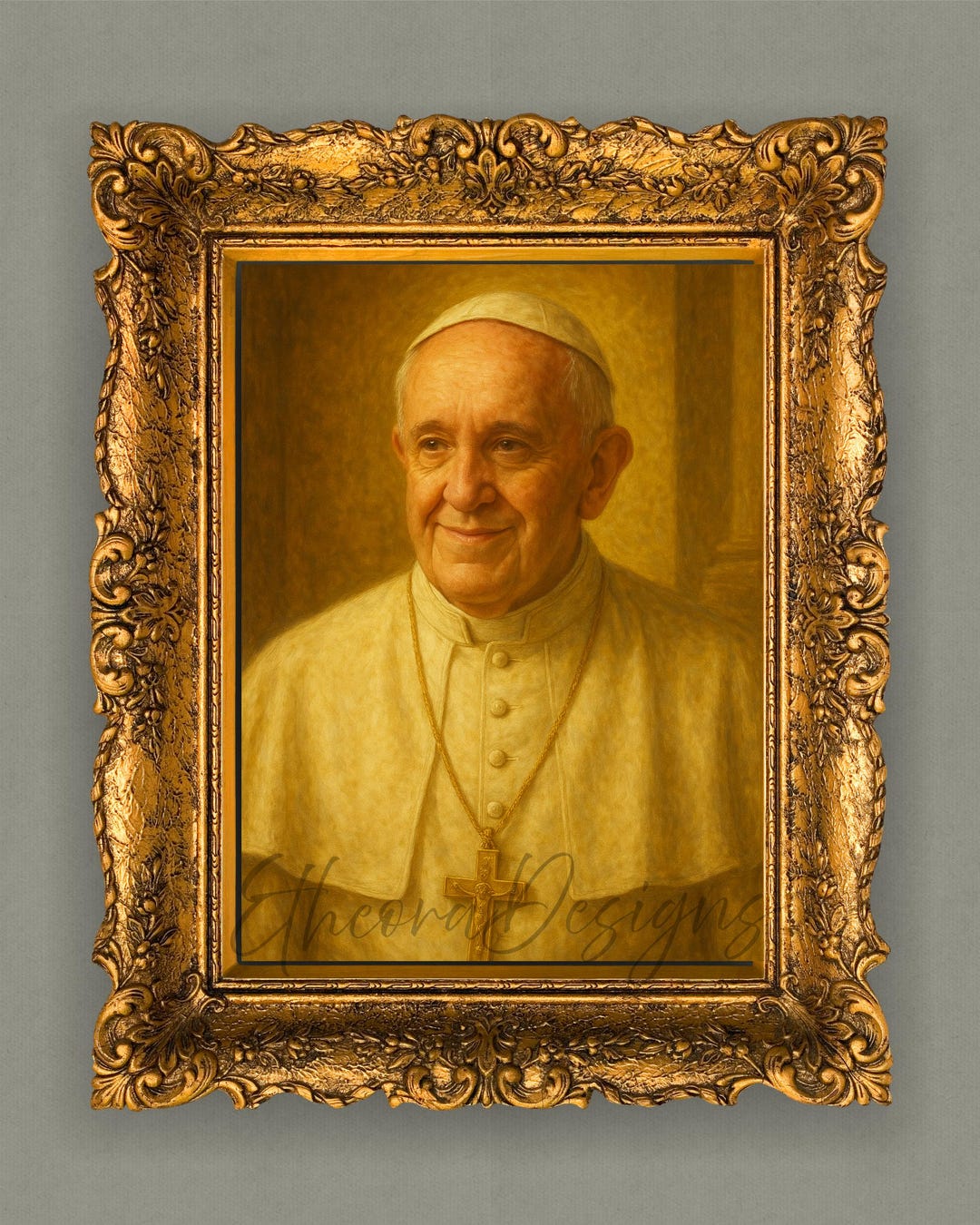 Pope Francis Printable Wall Art – Catholic Religious Digital Painting ...
