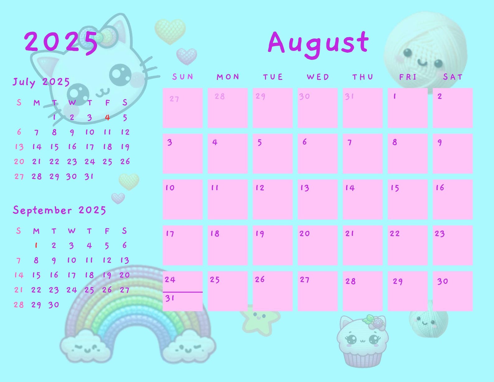 2025 Calendar Amigurumi Monsters - Kawaii Crochet - Etsy