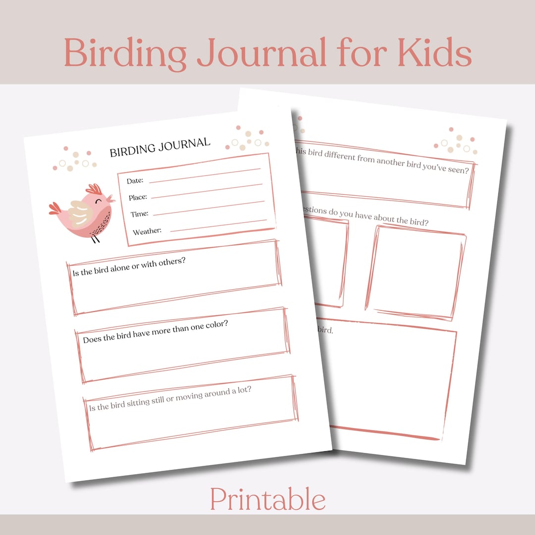 Bird Watching Journal for Kids, Printable Birding Log Book (PDF Pattern ...