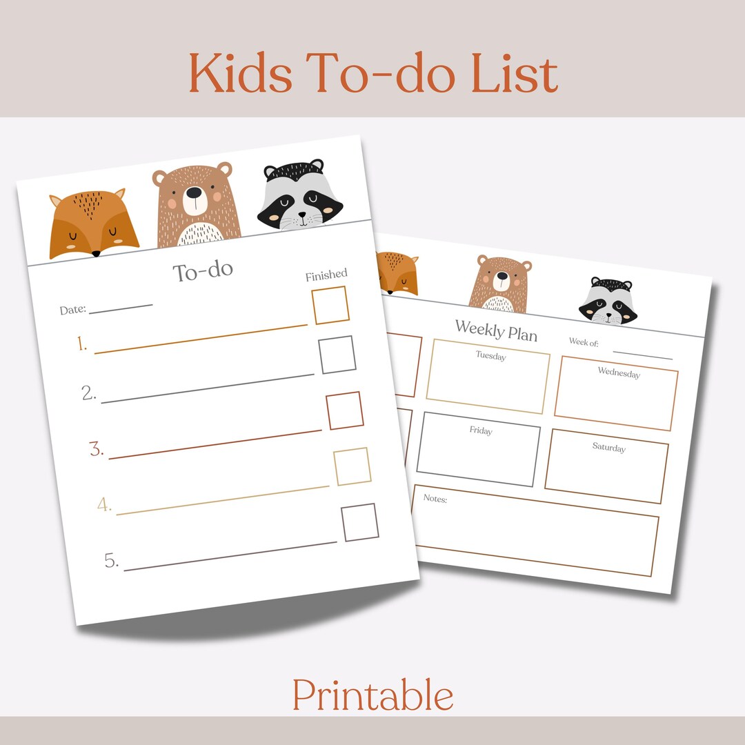 Kids Daily Routine Checklist: Visual To-do List Printable (PDF Download ...