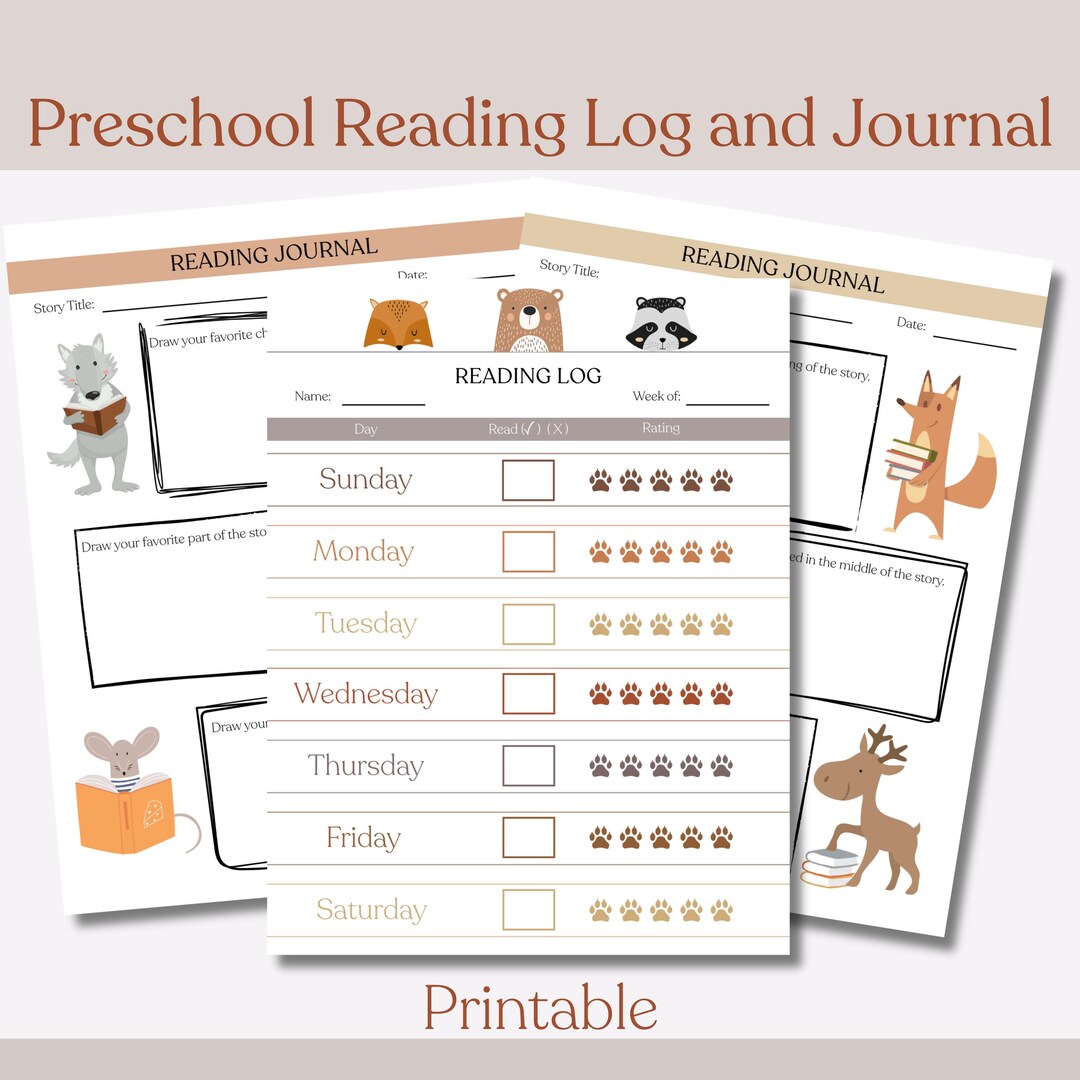Preschool Reading Log & Journal Printable, Homeschool Tracker (PDF) - Etsy