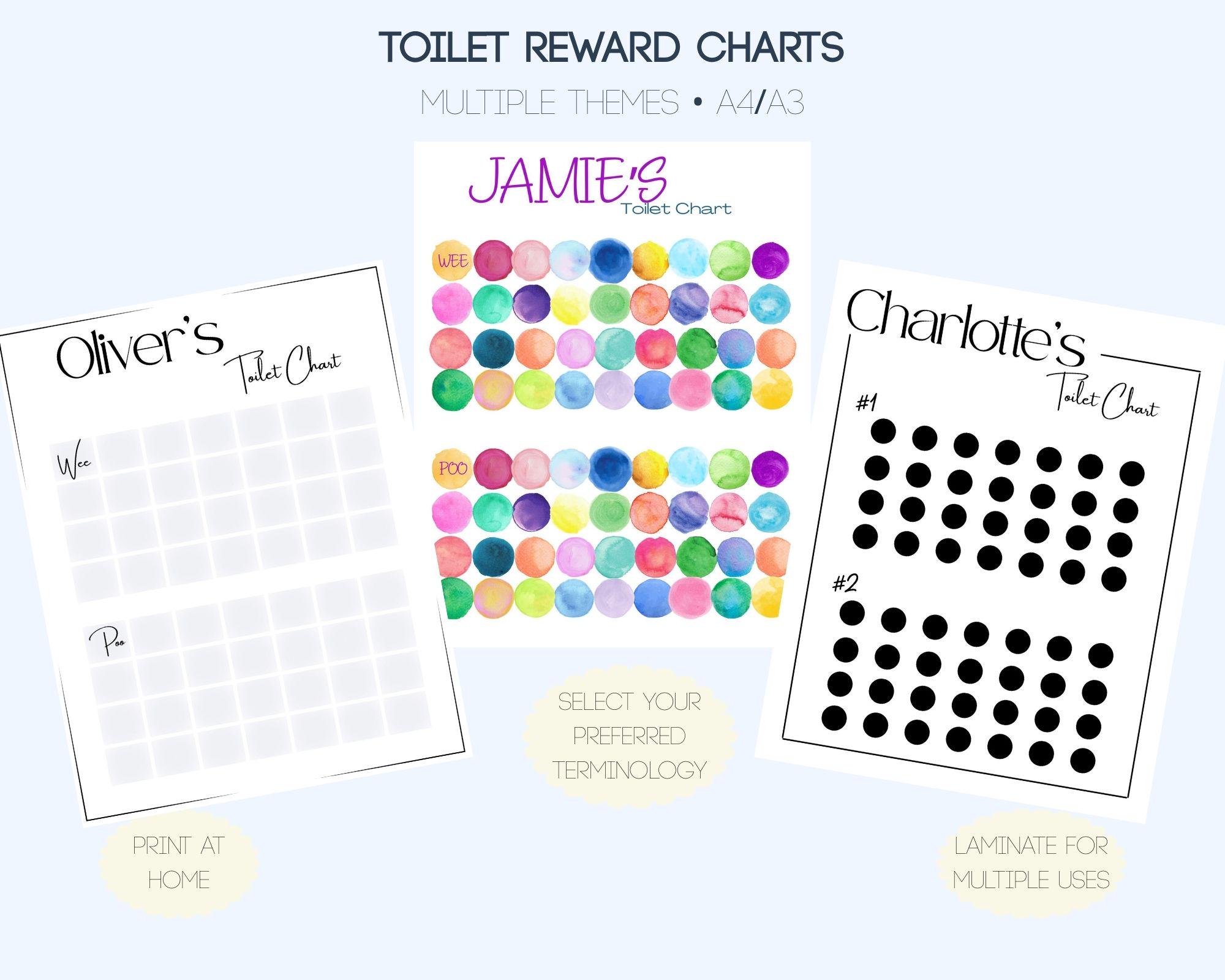 Toilet Training Reward Chart – Personalised | Various Printable Designs ...